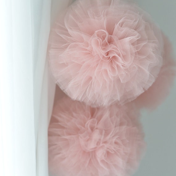 Rose Gold Tulle Pom Poms Pink Wedding Decor Tulle Balls - Etsy