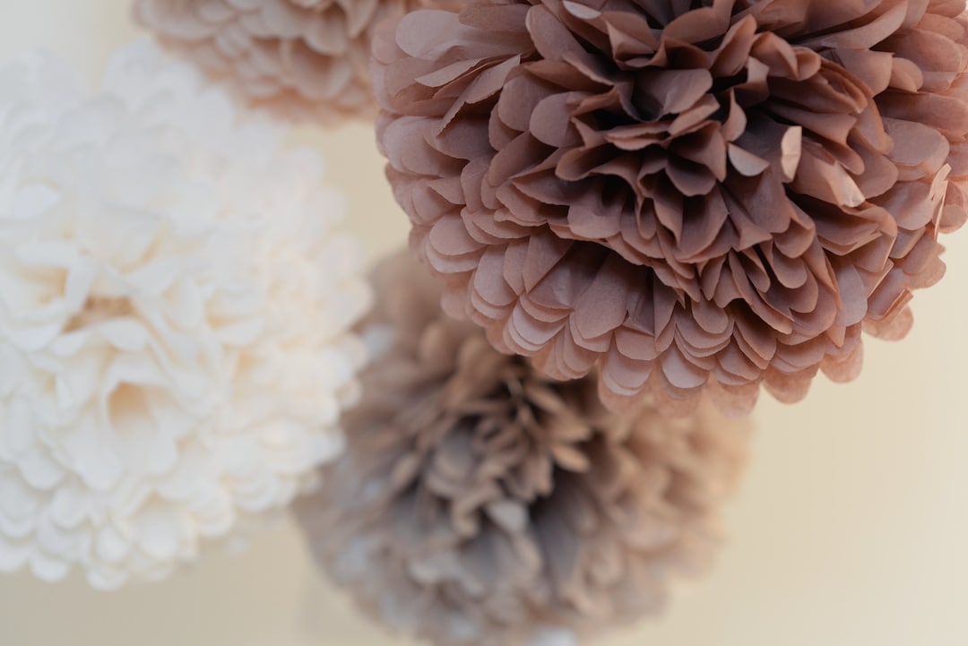 Boho Wedding Paper Pom Pom Decoration Set of 15mix Sized Rustic Wedding ...