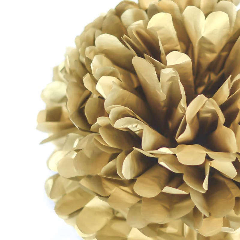 Gold Metallic Pom Poms - Etsy