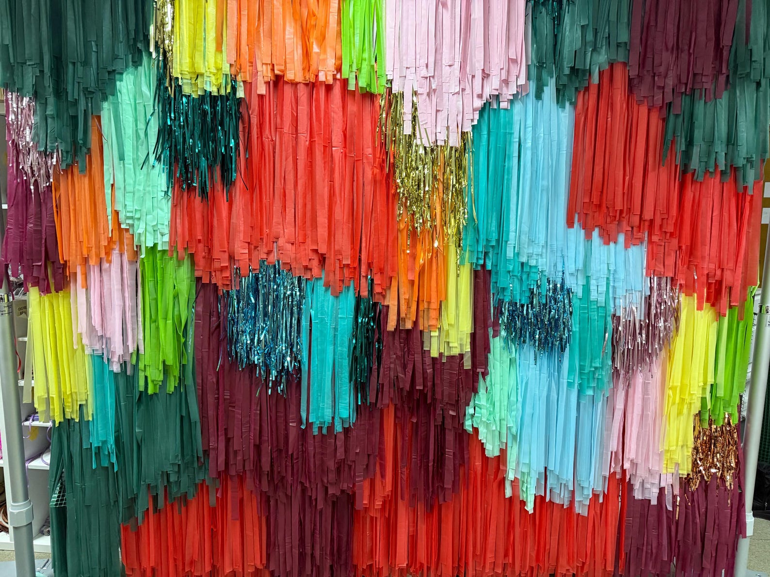 Orange Fringe Streamer Backdrop: Party Photo Booth Tinsel Curtain - Etsy