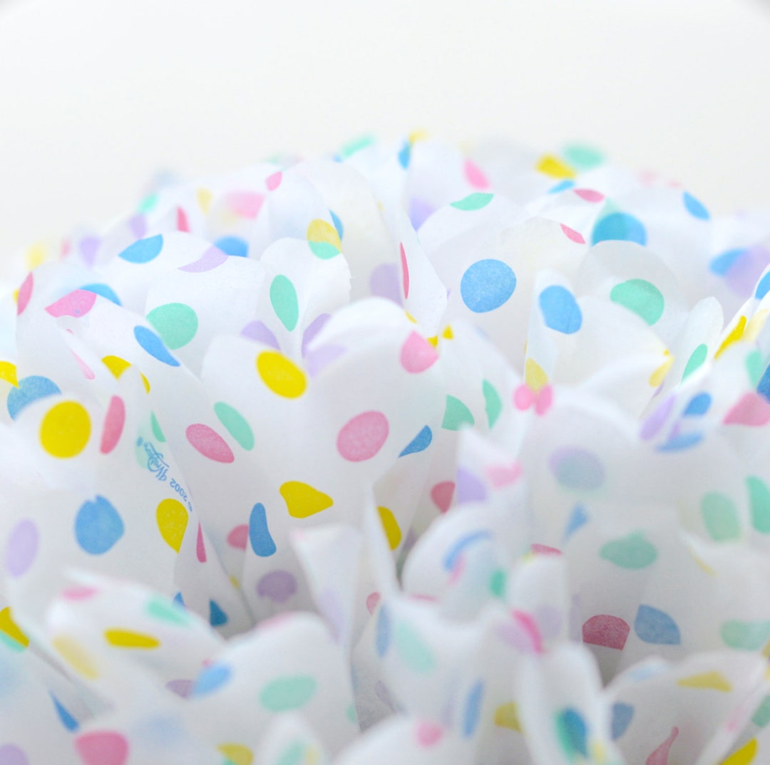 Polka Dot Paper Pom Poms - Pastel Colour Polka Dot Party Decorations ...