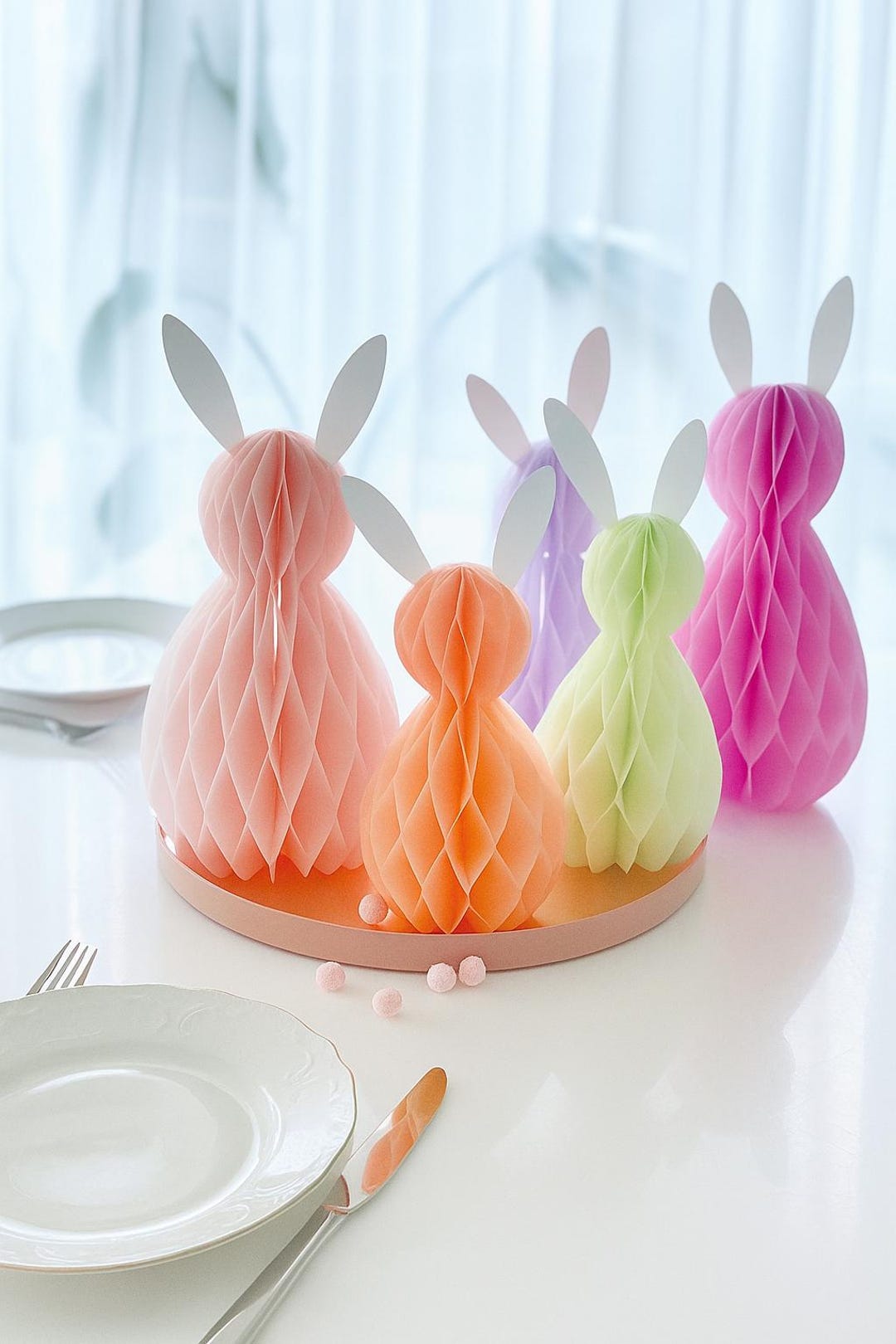 Paper Easter Bunnies: Pastel Spring Decor, Custom Colors - Etsy