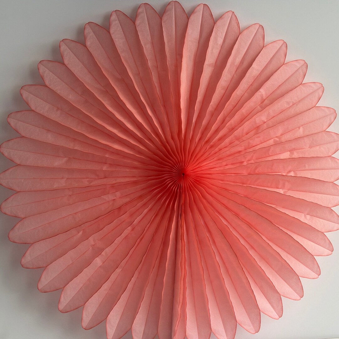 Huge Coral Rose Paper Fan 67cm / 26 Decorative Paper Fan Lilac Wedding ...