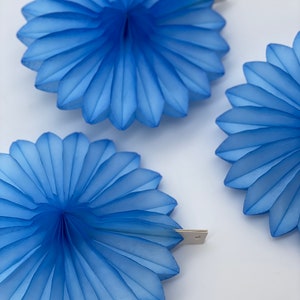 Blue Mini Paper Fans 5 Fans Set Christmas Tree Decorations Holiday Home ...