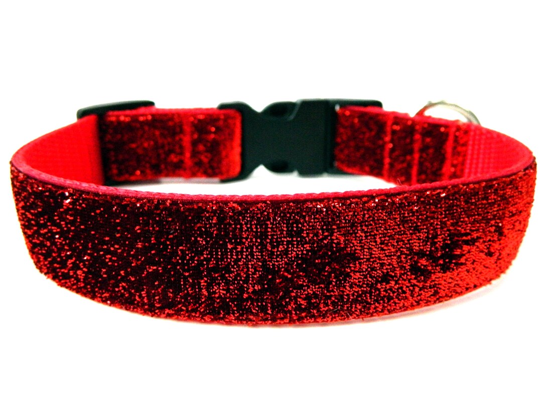 Red Glitter Dog Collar 1" Glitter Dog Collar Red Dog Collar - Etsy
