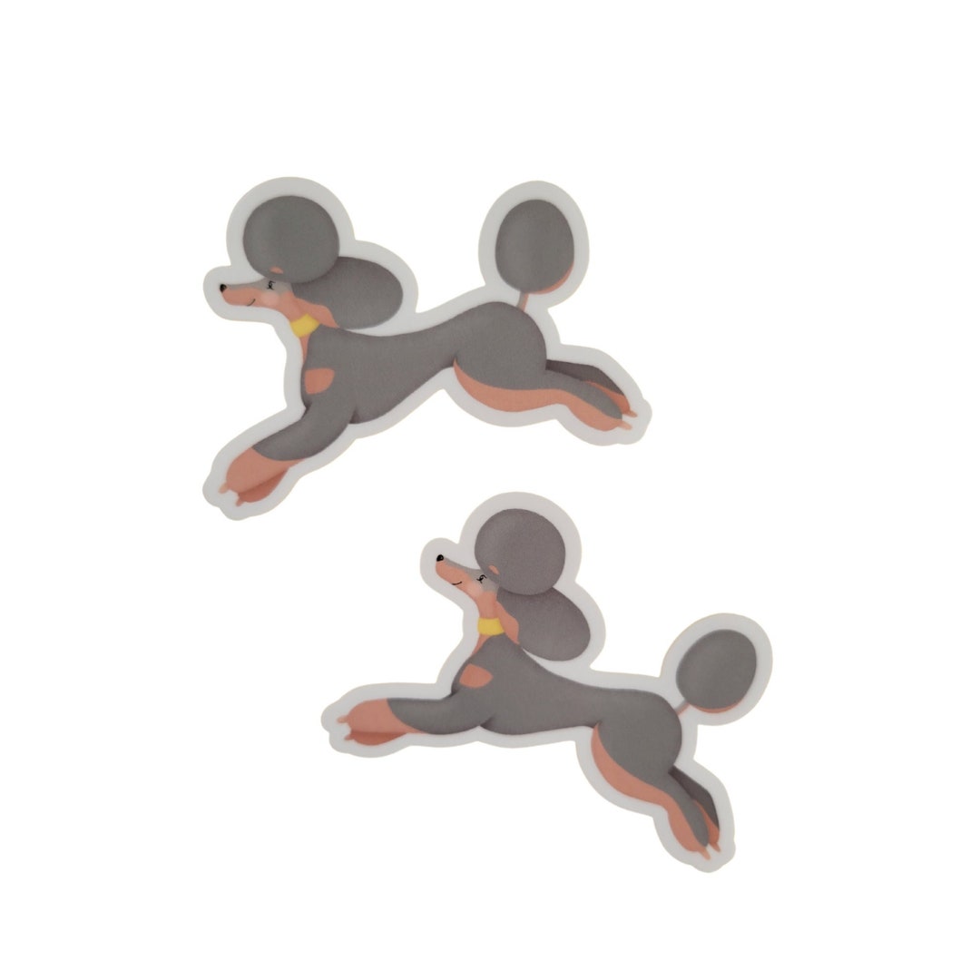 Phantom Poodle Stickers Set of 4, Waterproof Vinyl Dog Stickers, Black ...