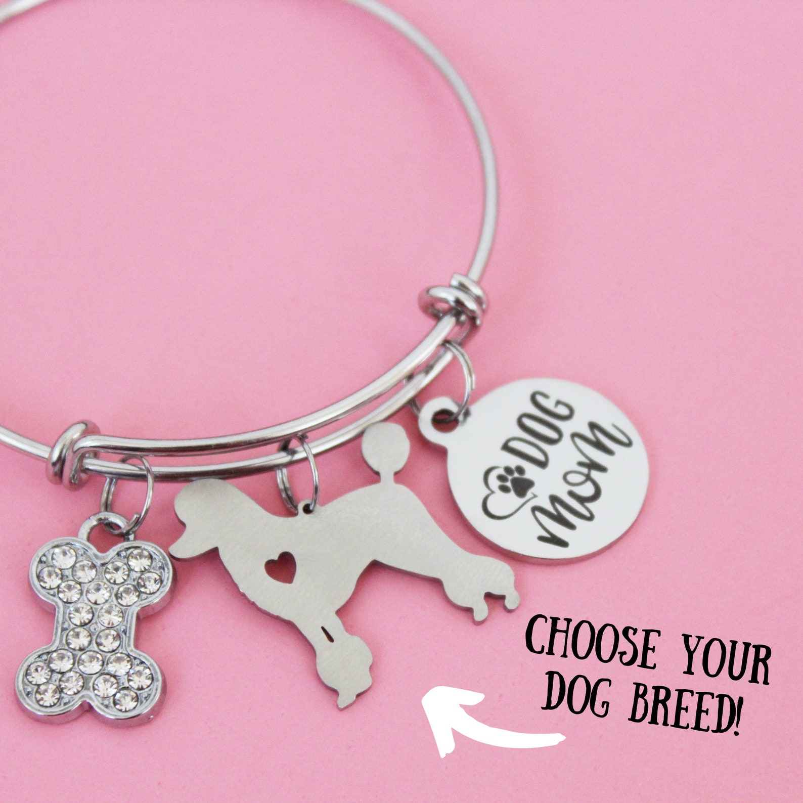 Dog Mom Bracelet Dog Charm Bracelet Custom Dog Bracelet - Etsy