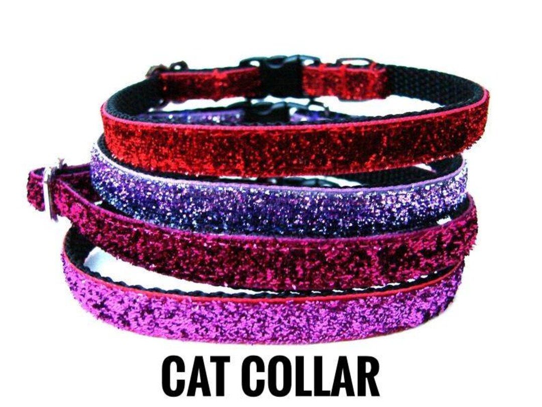 Glitter Cat Collar, Breakaway Cat Collar, Pink Purple Red Cat Collar ...
