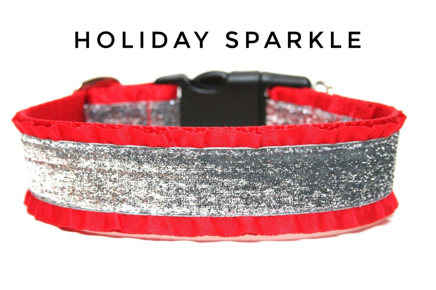 Holiday Dog Collar 1.5" Christmas Dog Collar Ruffle Dog Collar - Etsy