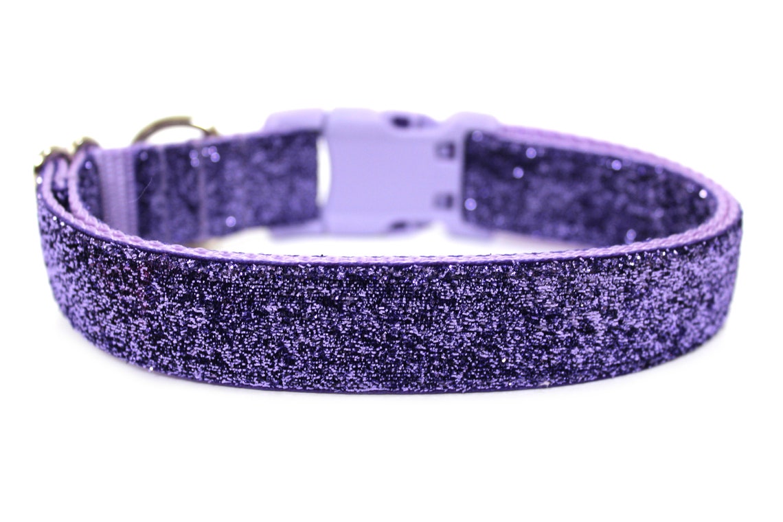 Purple Dog Collar 1 Purple Glitter Dog Collar | Etsy