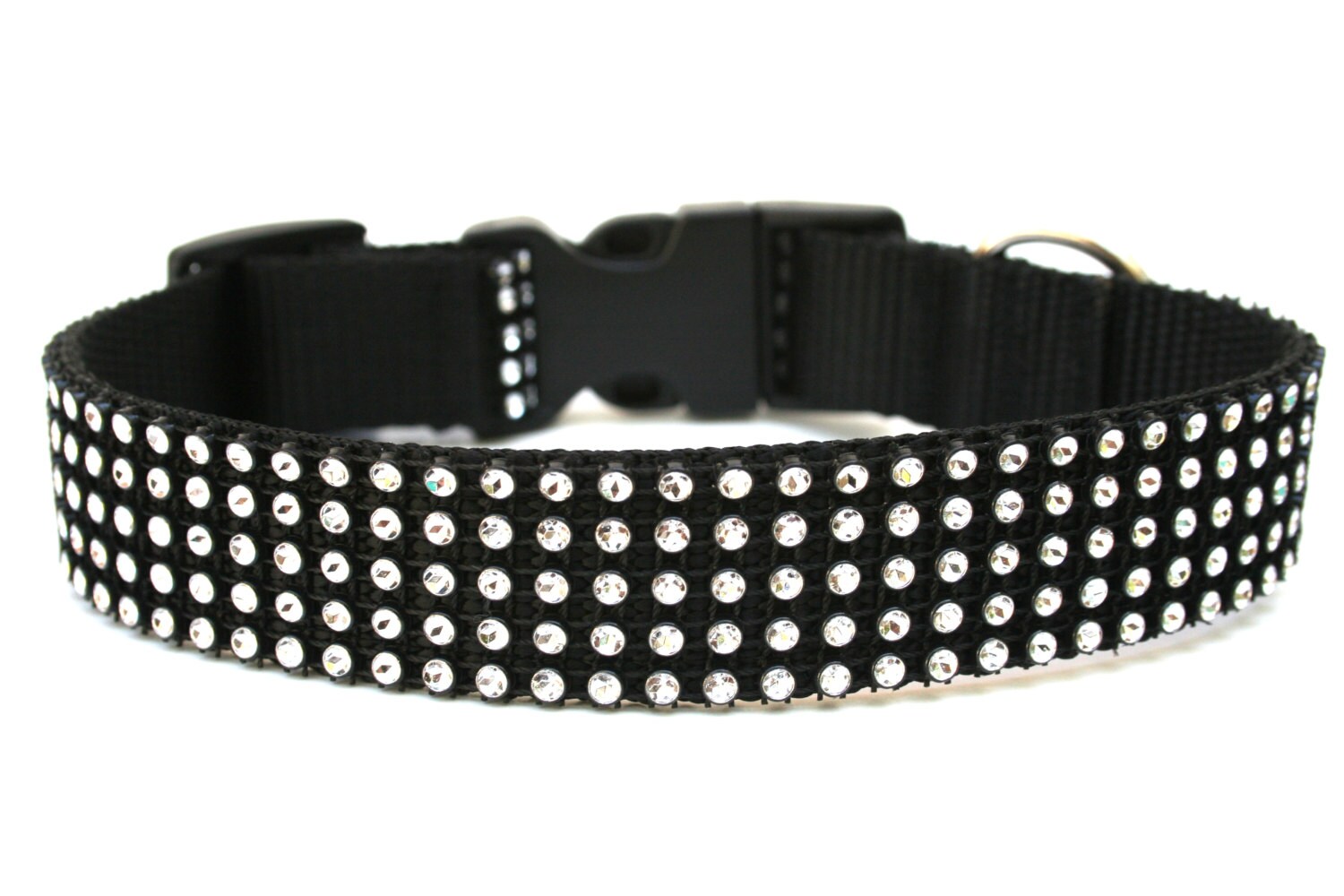 Rhinestone Dog Collar 1 Black and Silver Dog Collar | Etsy