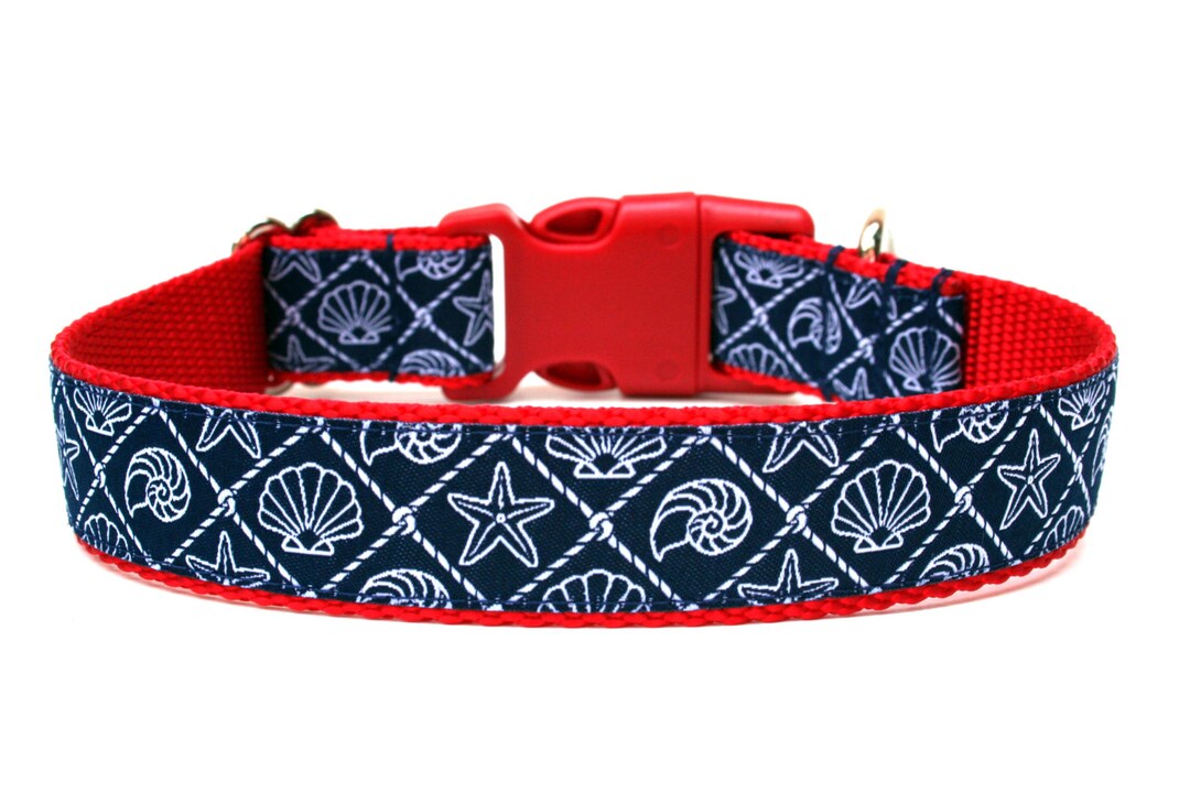 Nautical Dog Collar 1" Beach Dog Collar - Etsy