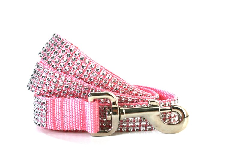 Pink Dog Leash 1 Wide Rhinestone Dog Leash - Etsy