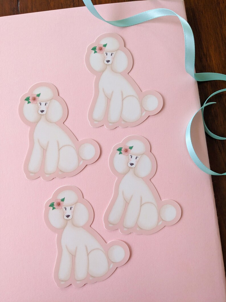 Poodle Stickers Poodle Sticker Set of 4 - Etsy
