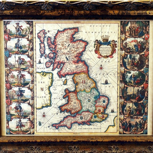 Anglo-saxon Heptarchy Map of Britain Map Print of a 1610 Map - Etsy