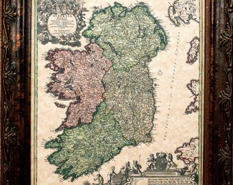 Ireland Map Print of an 1850 Map on Parchment Paper | Etsy