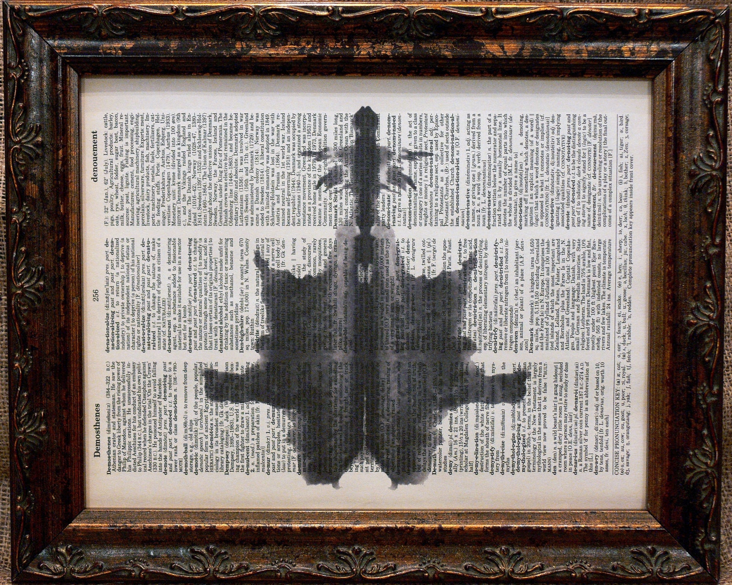 Rorschach Ink Blot 6 Art Print on Dictionary Book Page - Etsy