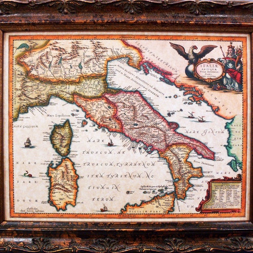 Italy Map Print of a 1780 Map on Parchment Paper - Etsy