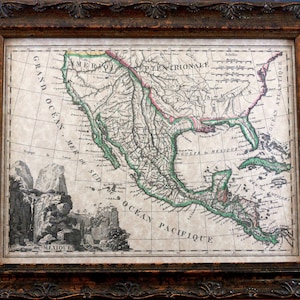 Mexico Map Print of an 1810 Map on Parchment Paper | Etsy