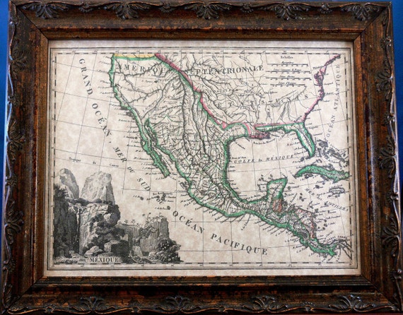 Mexico Map Print of an 1810 Map on Parchment Paper | Etsy