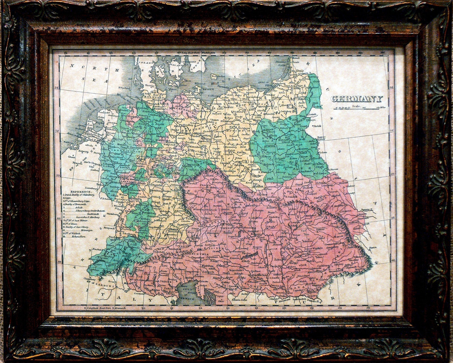 Germany Map Print of an 1827 Map on Parchment Paper | Etsy