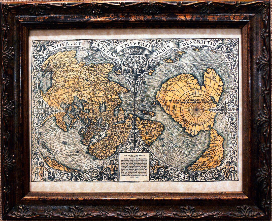Double Cordiform World Map Print of a 1531 Map on Parchment Paper - Etsy