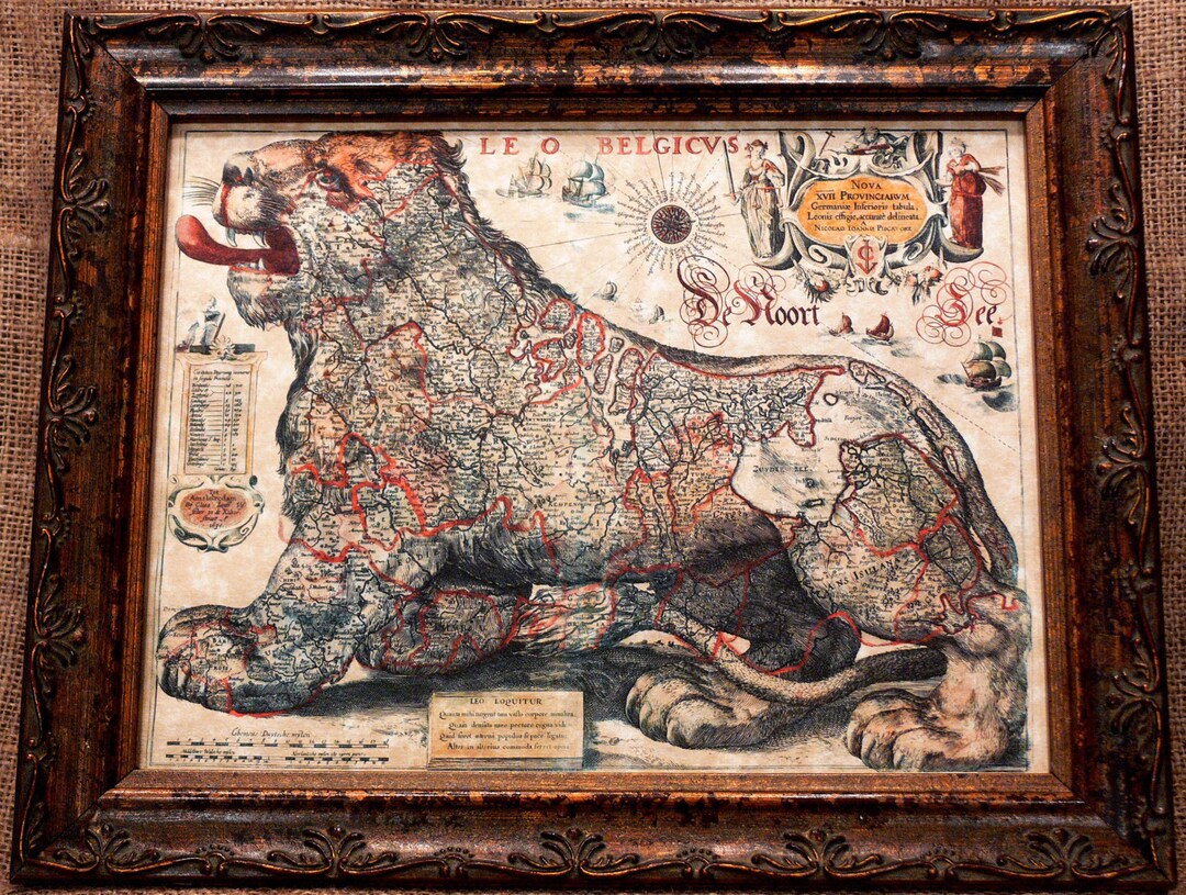 Lion Shaped Map of Europe Map Print of a 1630 Map on Parchment Paper - Etsy