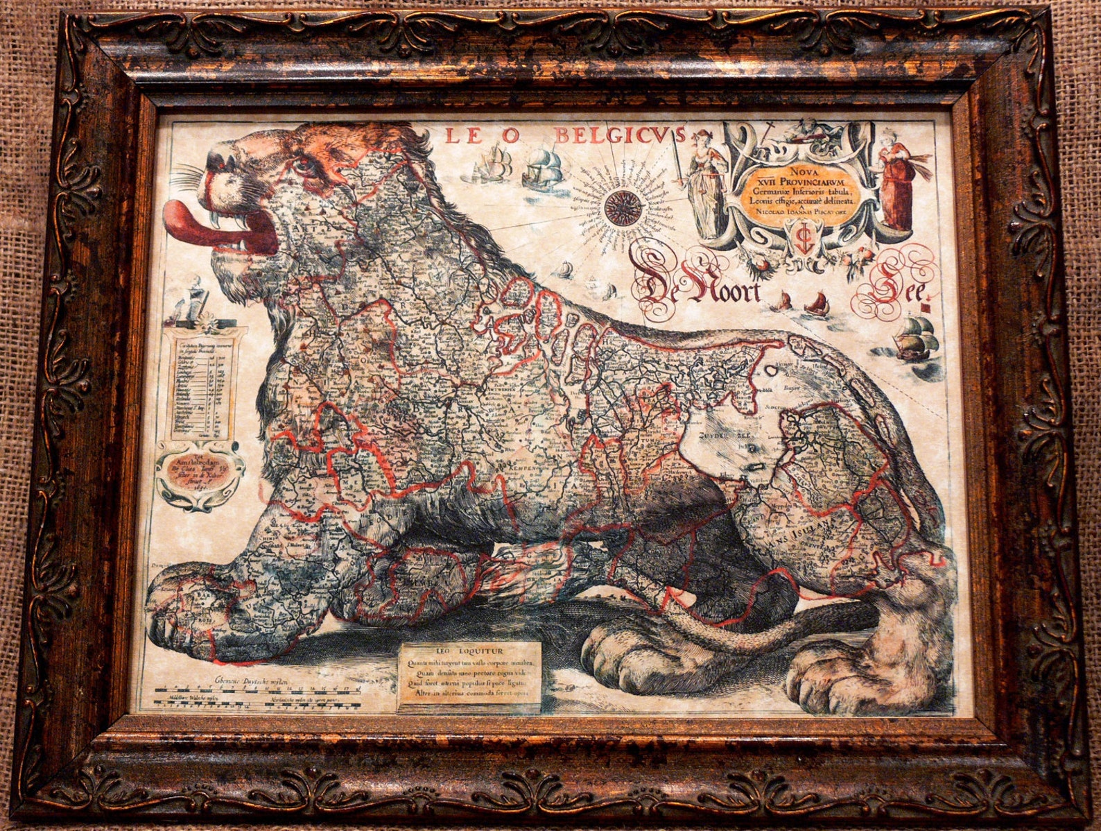 Lion Shaped Map of Europe Map Print of a 1630 Map on Parchment - Etsy