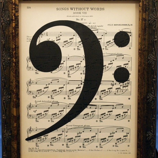 Bass Clef Art - Etsy
