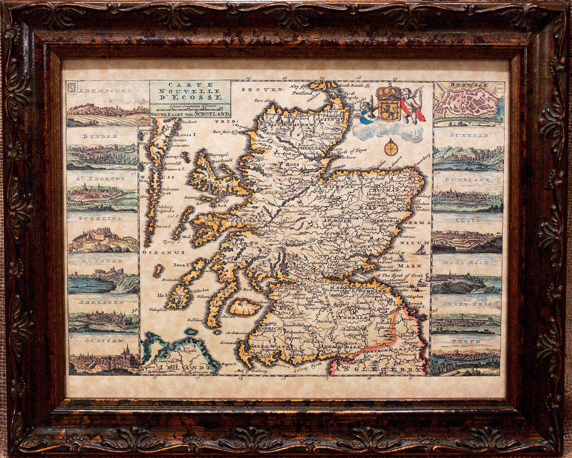 Scotland Map Print of a 1747 Map on Parchment Paper - Etsy UK