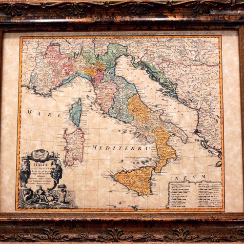 Italy Map Print of a 1780 Map on Parchment Paper - Etsy