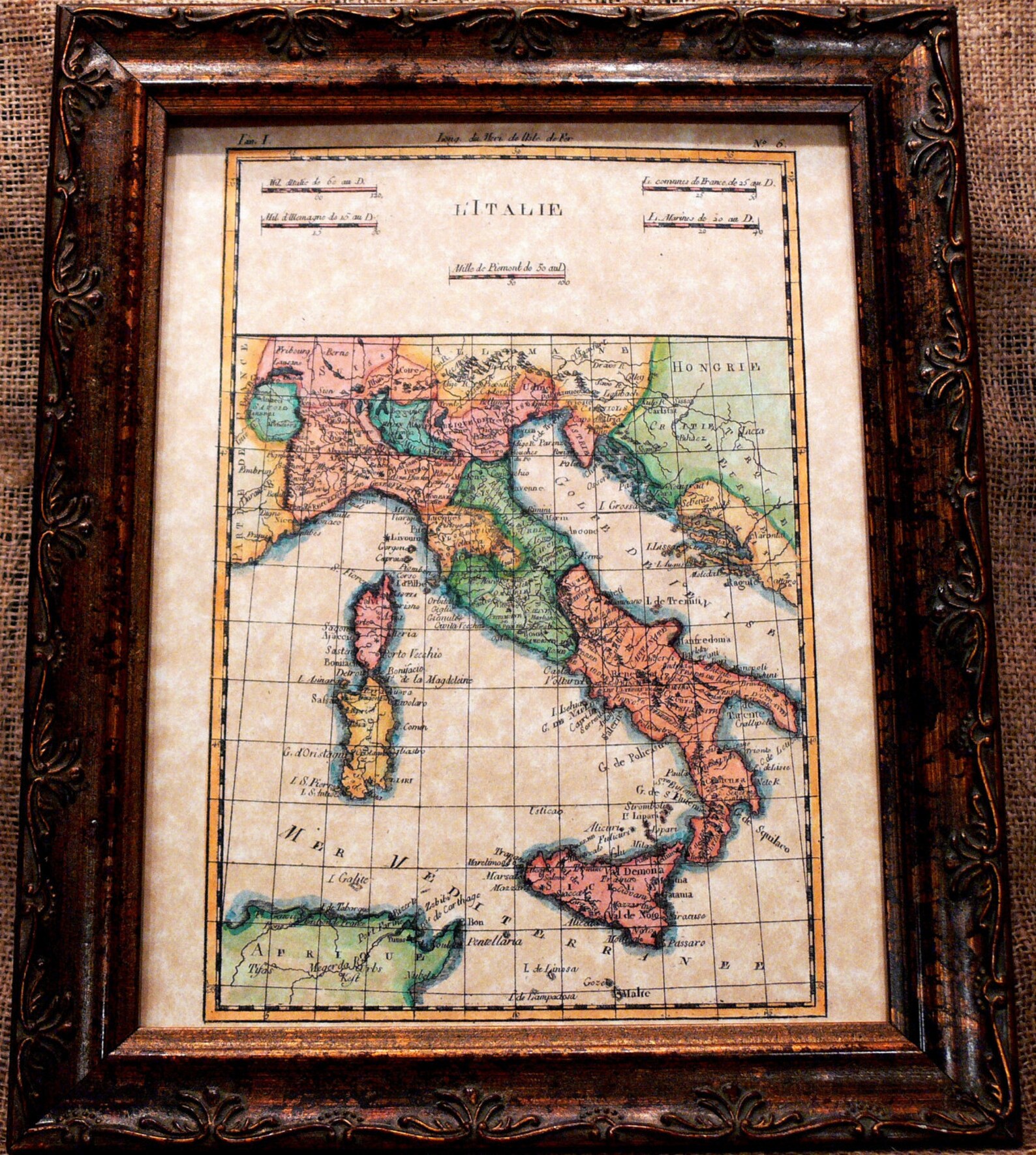 Italy Map Print of a 1780 Map on Parchment Paper - Etsy