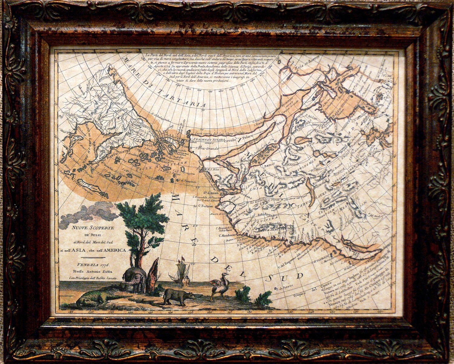 East Asia-west North America Map Print of a 1776 Map on | Etsy