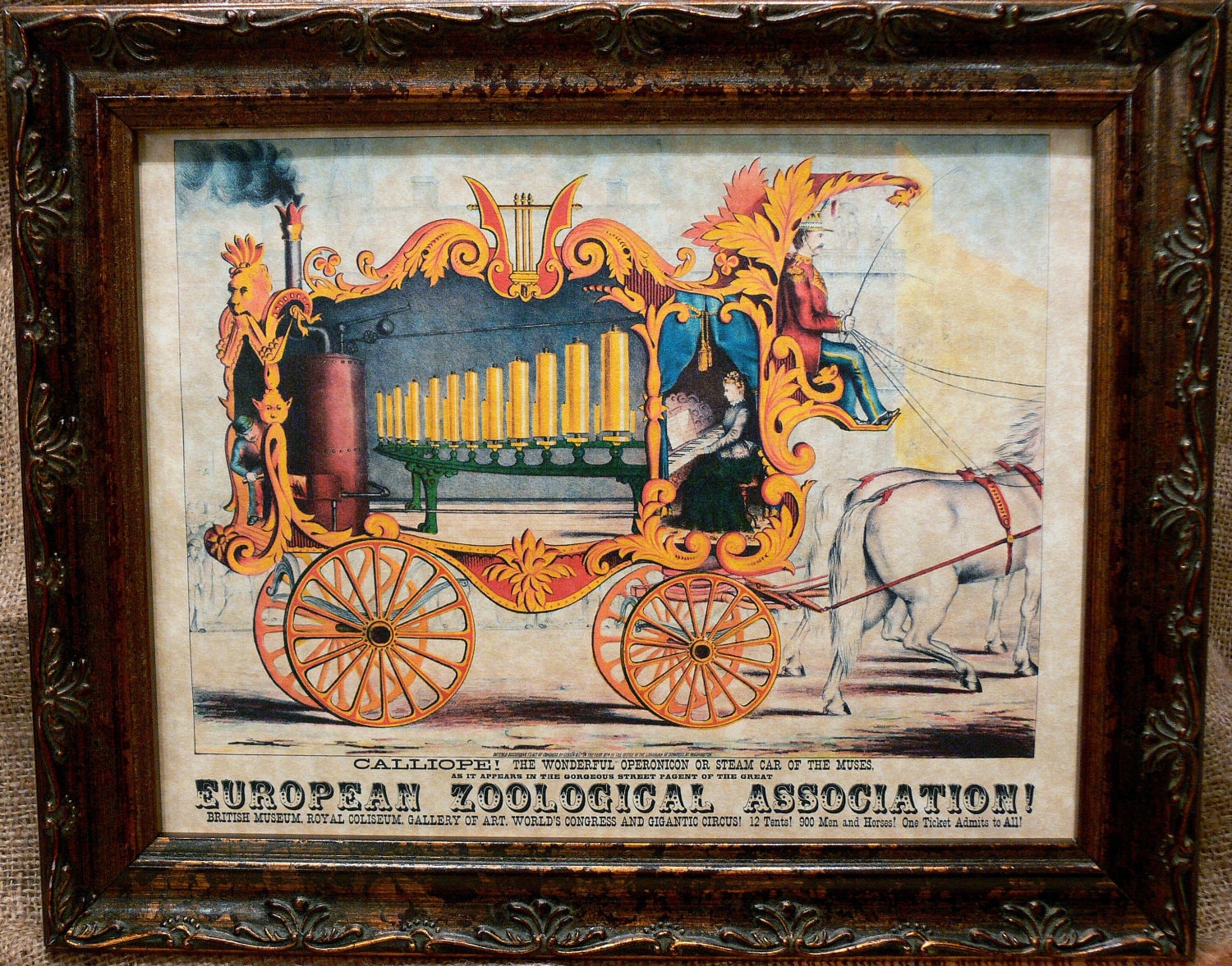 Circus Calliope Poster Art From 1874 Art Print on Parchment Paper - Etsy UK