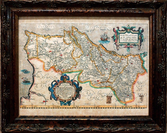 Portugal Map Print of a 1579 Map on Parchment Paper | Etsy