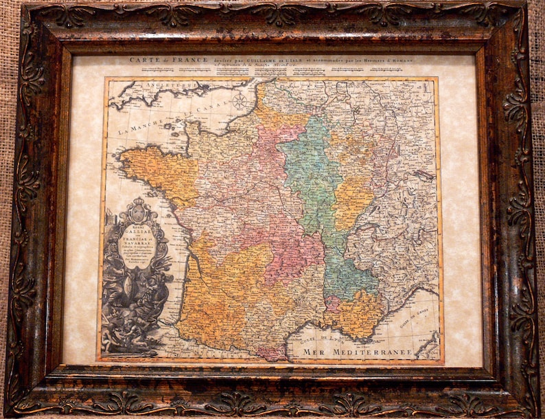 France Map Print of a 1741 Map on Parchment Paper - Etsy