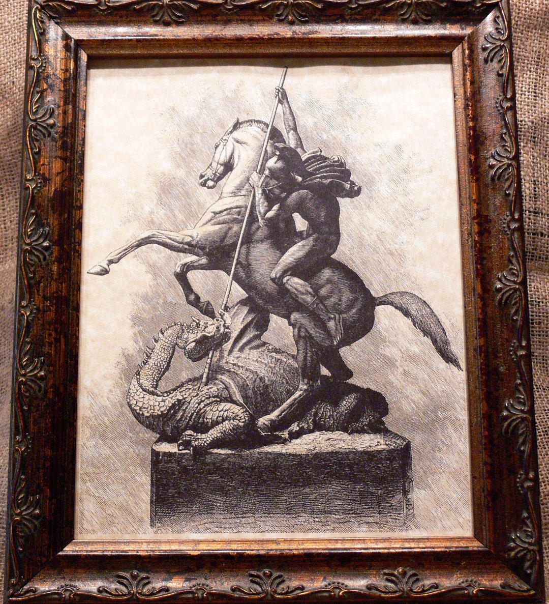 Saint George and the Dragon Art Print on Parchment Paper - Etsy