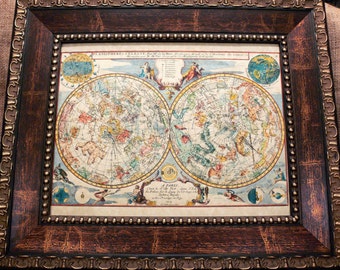 Celestial Chart Map Print of a 1660 Map on Parchment Paper | Etsy