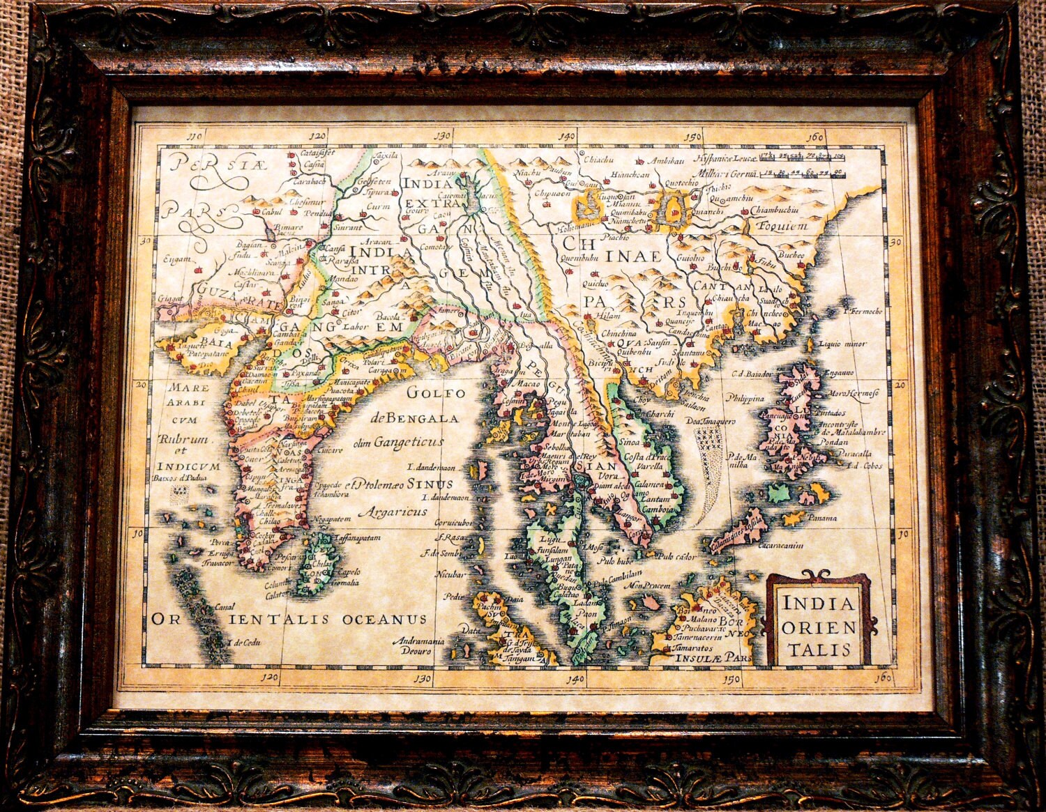 India Region Map Print of a 1632 Map on Parchment Paper - Etsy