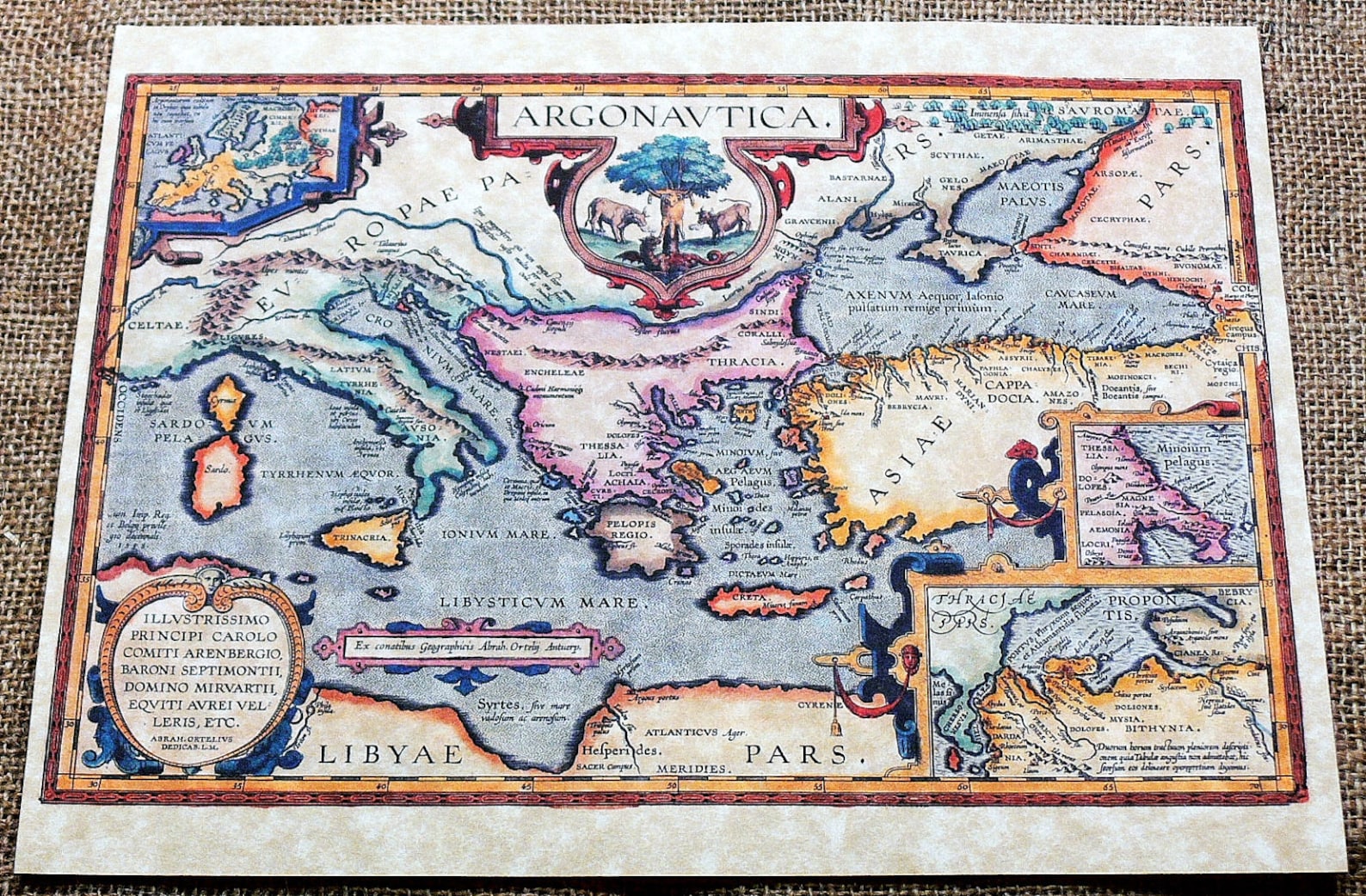 Viaje de la Argonautas mapa impresión de un mapa de 1624 en - Etsy España