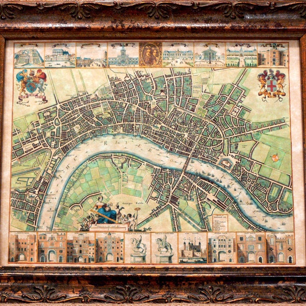 Parchment Map of London - Etsy