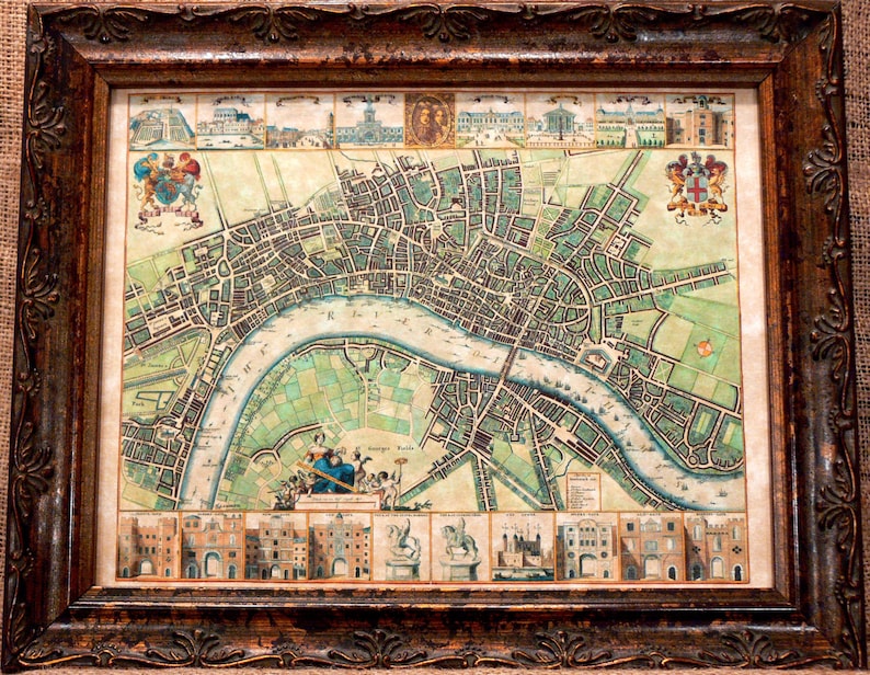 City of London Map Print of a 1688 Map on Parchment Paper | Etsy