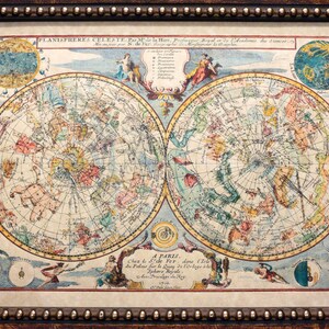 Celestial Spheres Map Print of a 1705 Map on Parchment Paper - Etsy