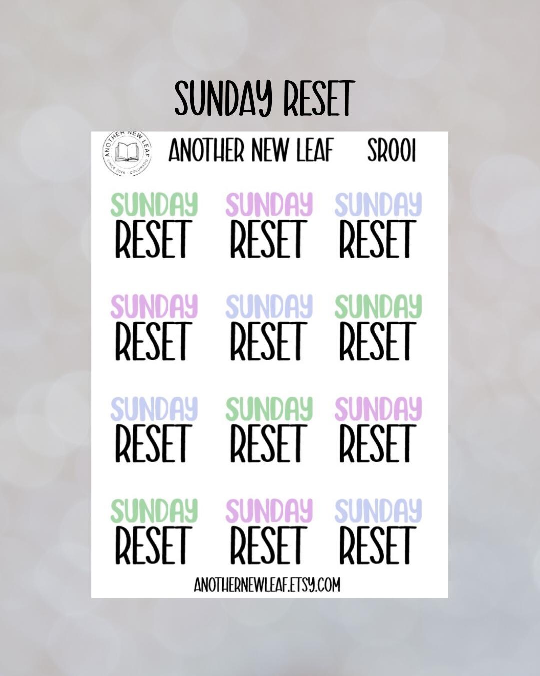 Sunday Reset Sticker Planner Organization Bullet Journal Weekly ...