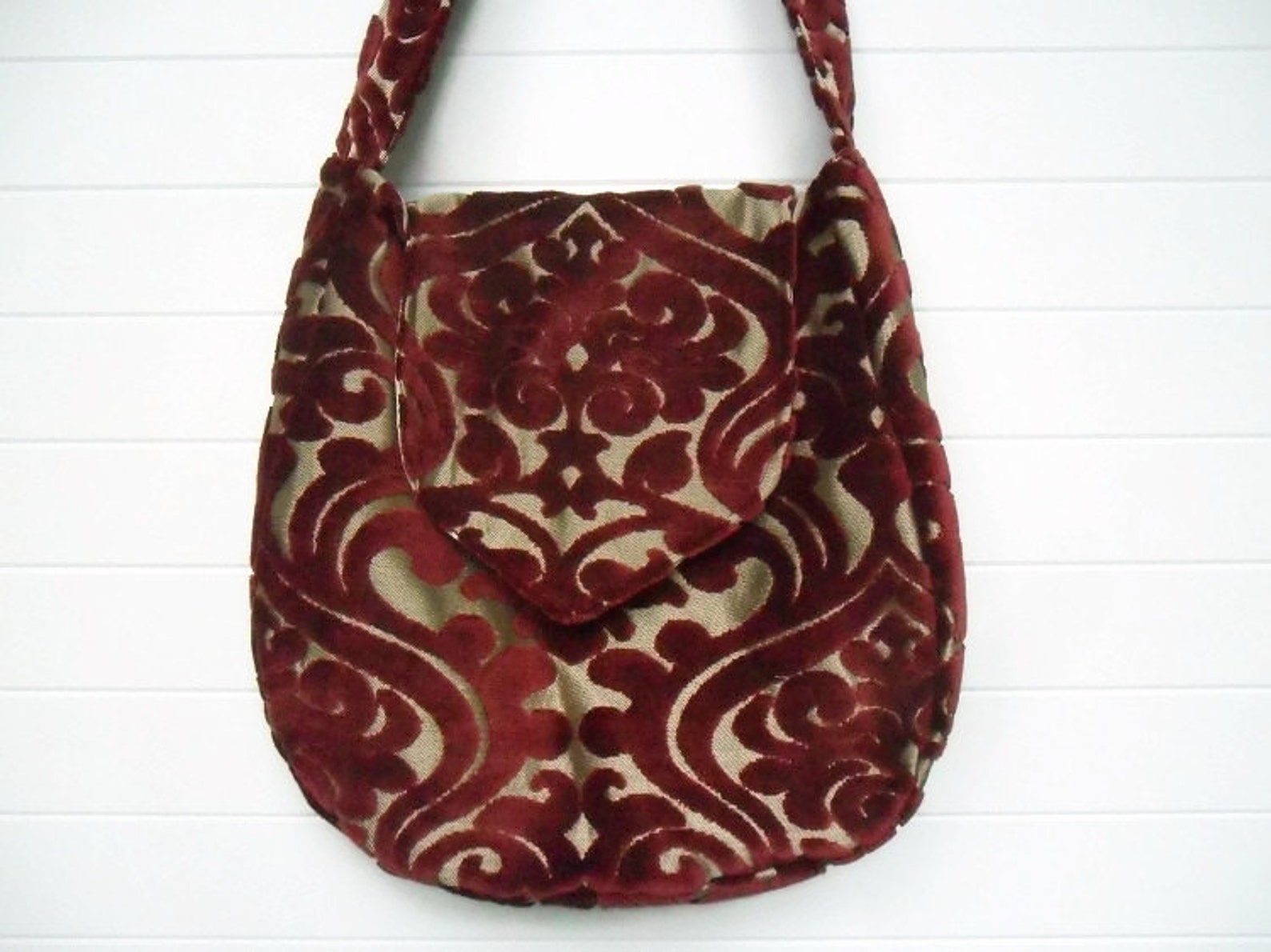 Gothic Victorian Bag Purse Deep Red Cut Velvet - Etsy