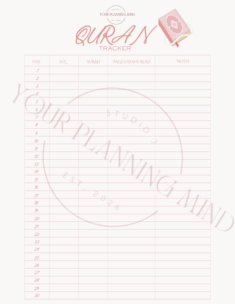 Ramadan Quran Tracker & Reflection Journal | Ayah Reflection Digital ...