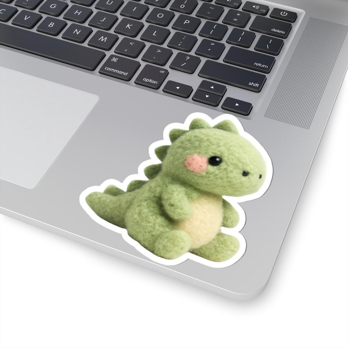 Plush Green Dino Sticker Kiss-cut Sticker | Cute Dinosaur Laptop Decal ...