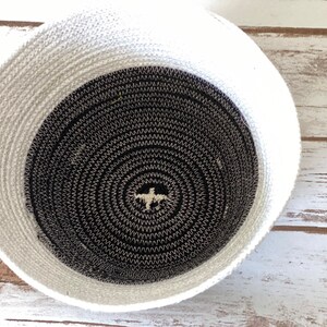 Black, Natural, Rope, Basket, Bowl, Home Decor, Storage, Cotton, Rope ...