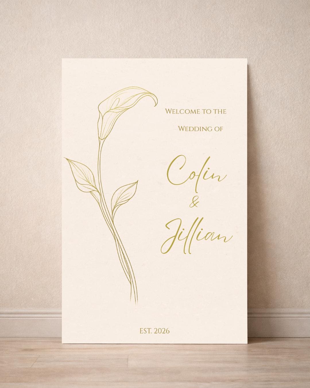 Wedding Welcome Sign | Calla Lily | Digital Download | Editable Canva ...