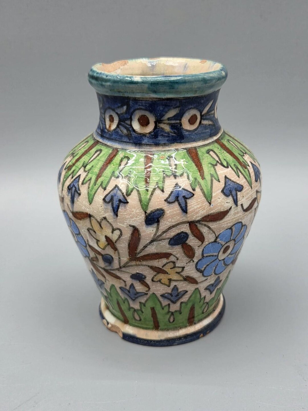 Rare Antique Armenian Jerusalem Ceramic Vase Joint Workshop Palestine ...